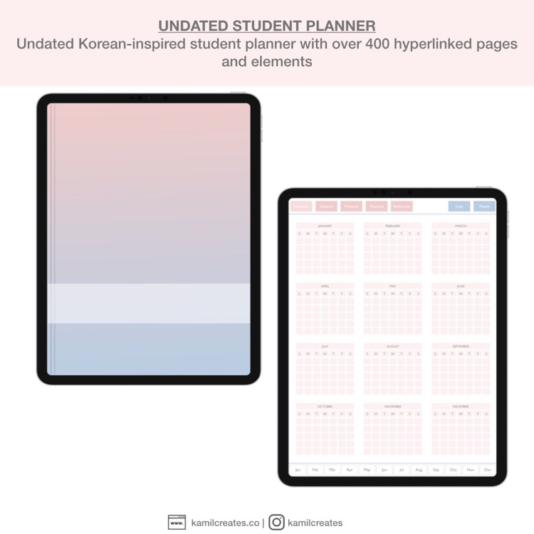 Undated Korean-Inspired Student Planner | Webudding