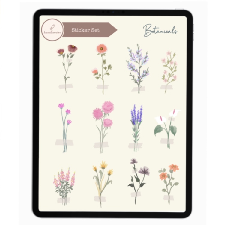 Botanical Floral Sticker Set | Webudding