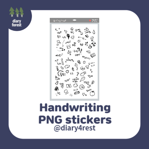 [Diary Forest] Handwriting PNG stickers (KOREAN) | Webudding