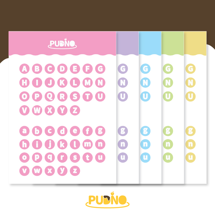 PUDINO Alphabet Sticker | Webudding