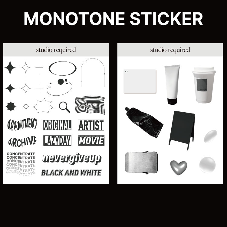 mono-tone sticker pack 01 | Webudding