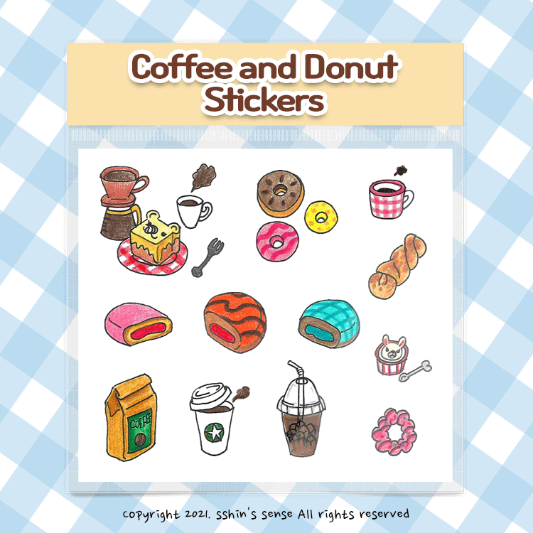 coffee and doughnut sticker | Webudding