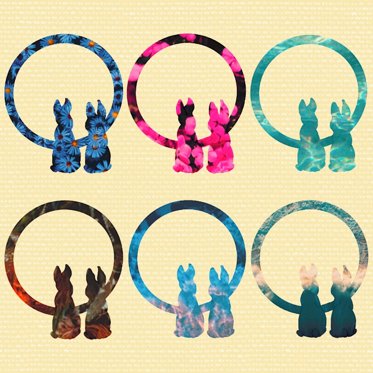 Tow Rabbit Frame Stickers | Webudding