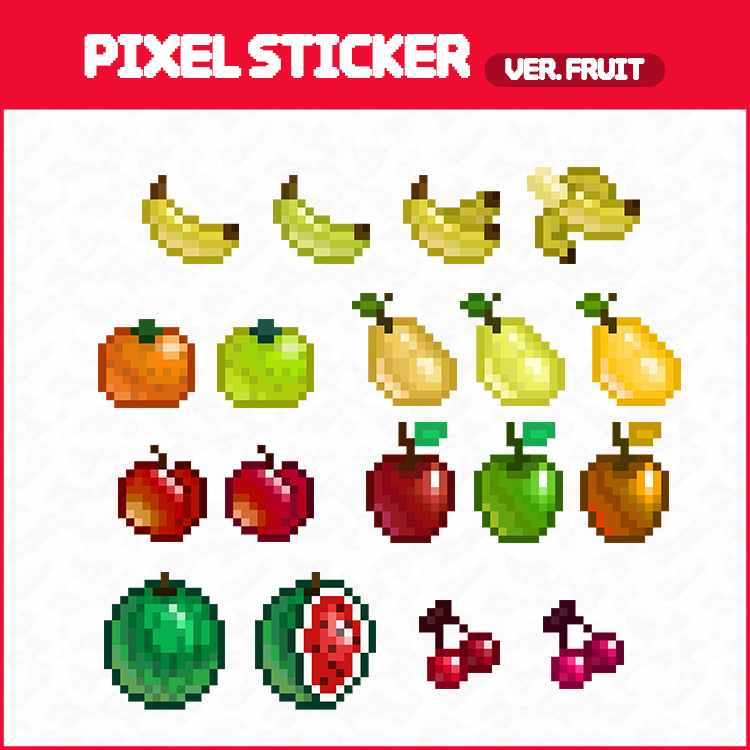 픽셀 과일 스티커_ver.1 | 위버딩