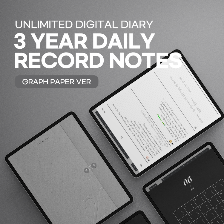 3 Year Daily Record Notes (Graph Paper VER) | Webudding