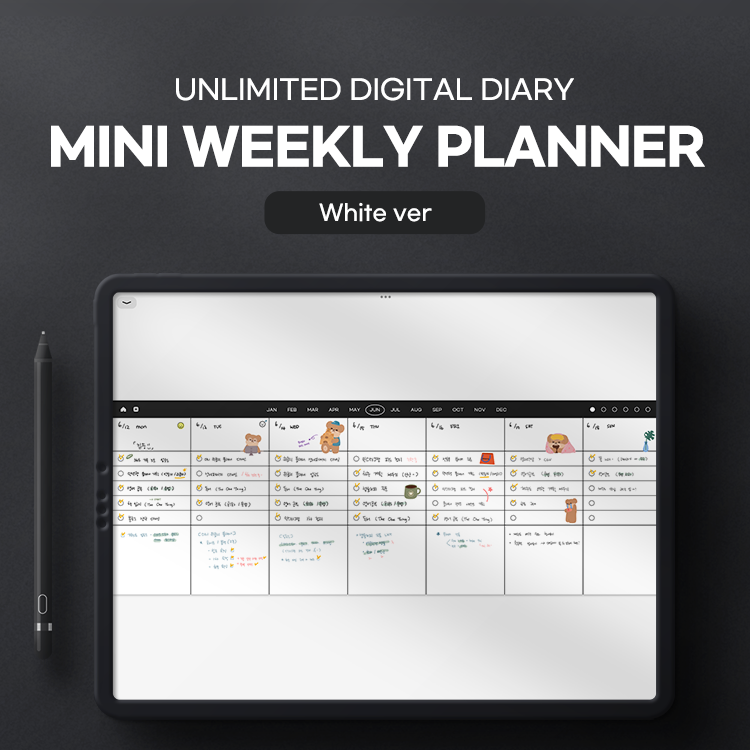 Mini Weekly Planner, TO DO LIST (White ver) | Webudding