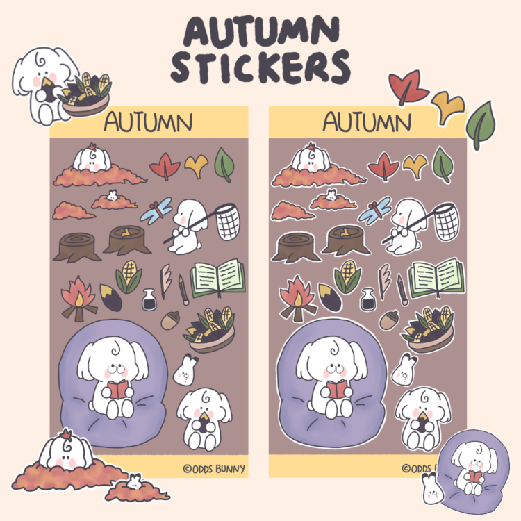 [Odds Bunny] Autumn Stickers | Webudding