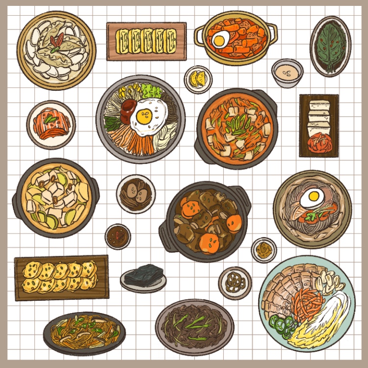 Food Series 01_ (Korean Food Sticker) | Webudding