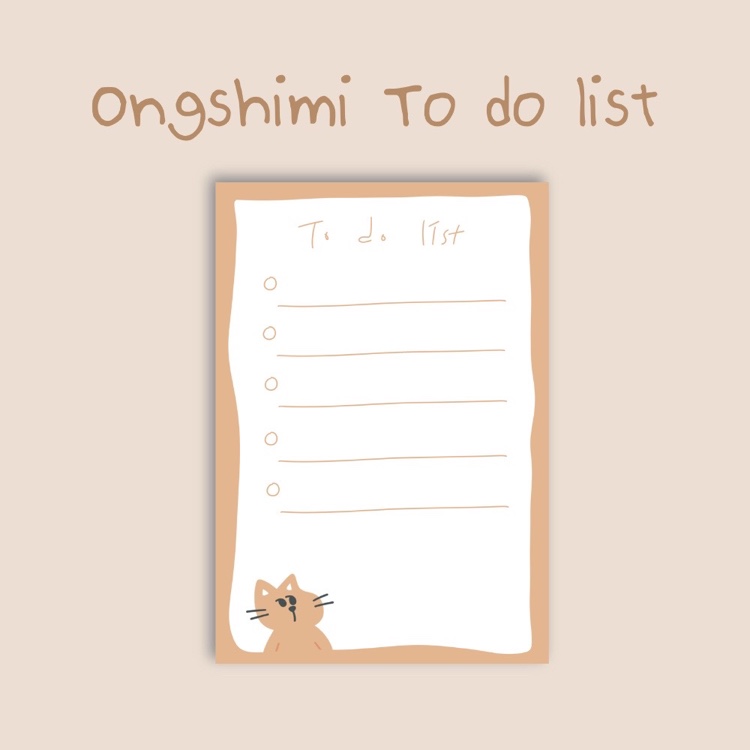 Ongshimi to do list | Webudding