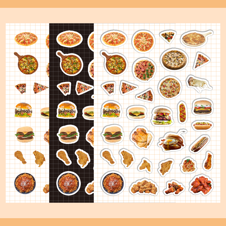 Pizza, hamburger, chicken | Webudding