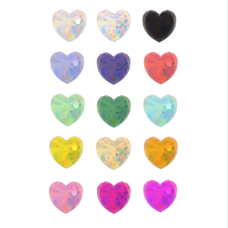 3d jewel heart sticker | Webudding