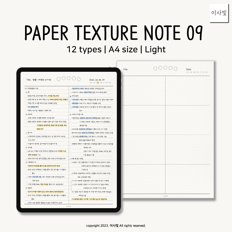 Paper Texture Note 09 (12 types / Light) | Webudding