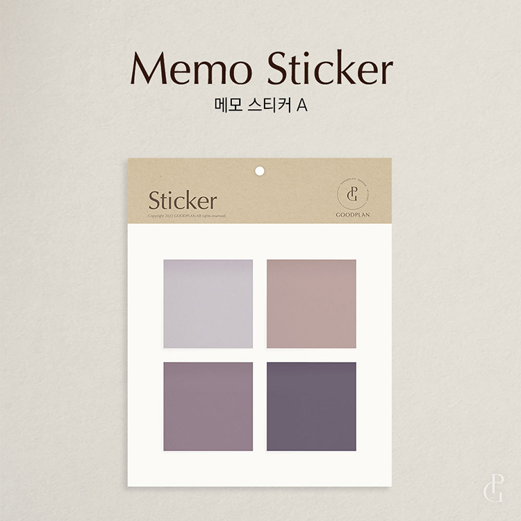 Plain paper memo pad A purple / Memo sticker Post-it 4 ea | Webudding