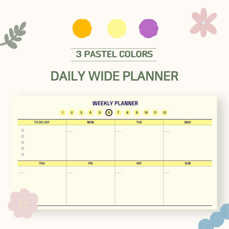 3 Colors Wide Weekly Planner | Webudding