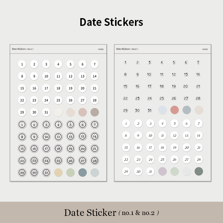 Date stickers(No.1 & No.2) | Webudding