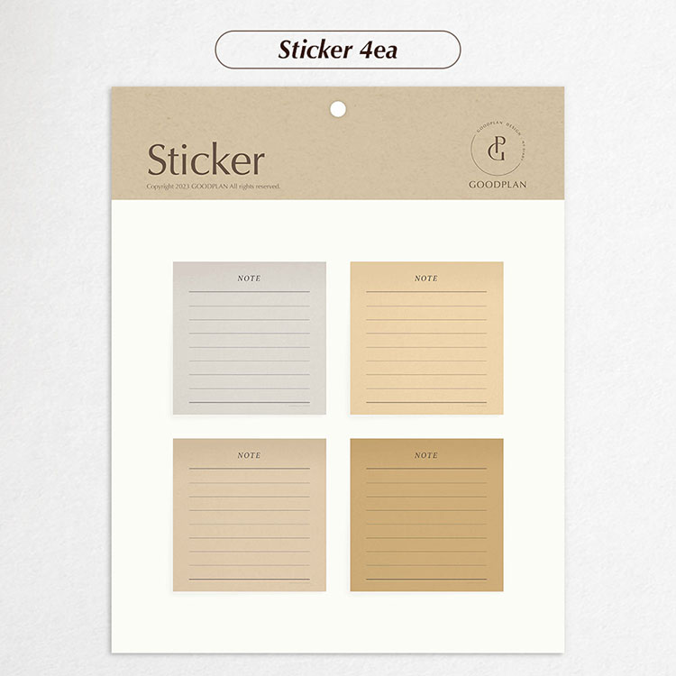 Goodplan Paper lined Memo note Sticker 4ea | Webudding