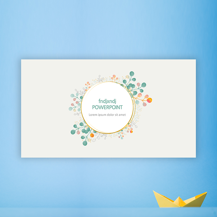 발표 PPT 템플릿 -예쁜 꽃 프레임 꽃액자 화환 배경