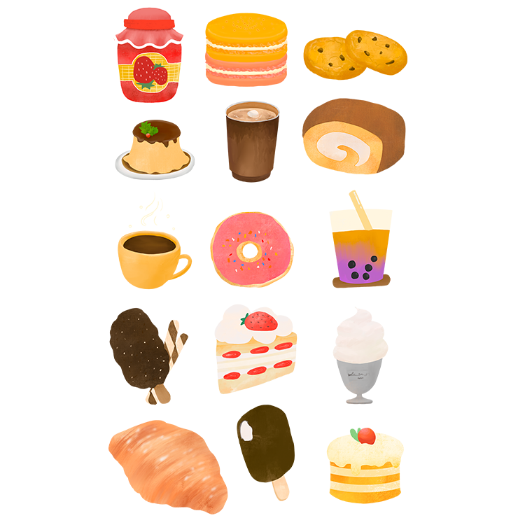 LUYA : CON CAFE DESSERT STICKER PACK | Webudding