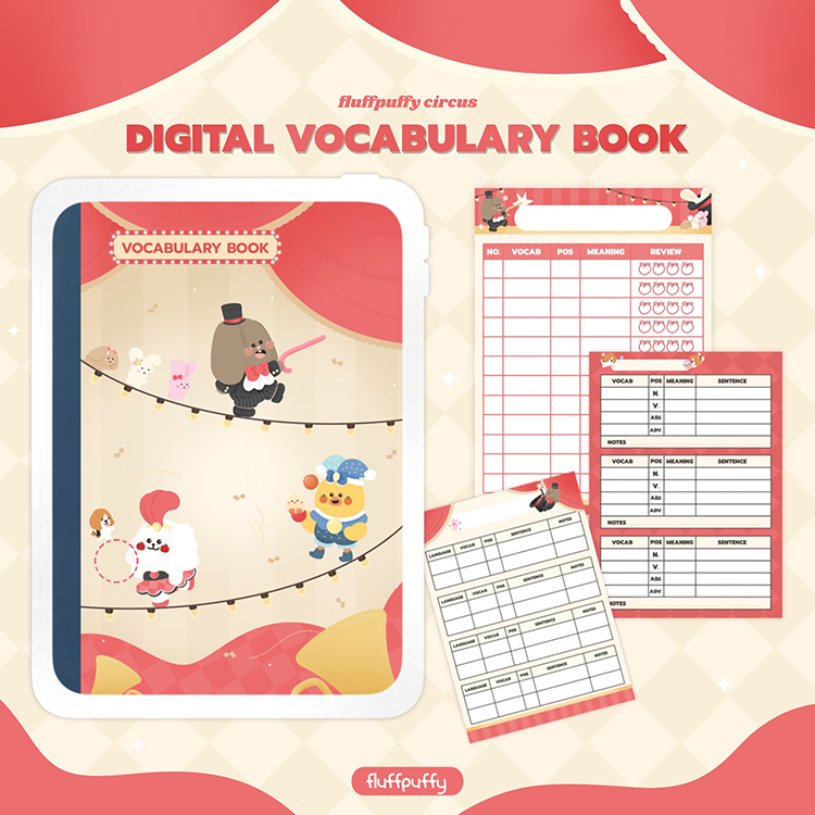 Digital Vocab Book - Fluffpuffy Circus | Webudding