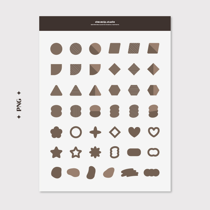 [Chocozip] PNG Stickers Shape A | Webudding