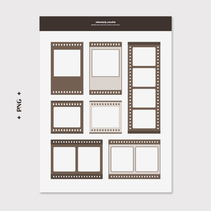 [Chocozip] PNG Stickers Photo Frame B | Webudding