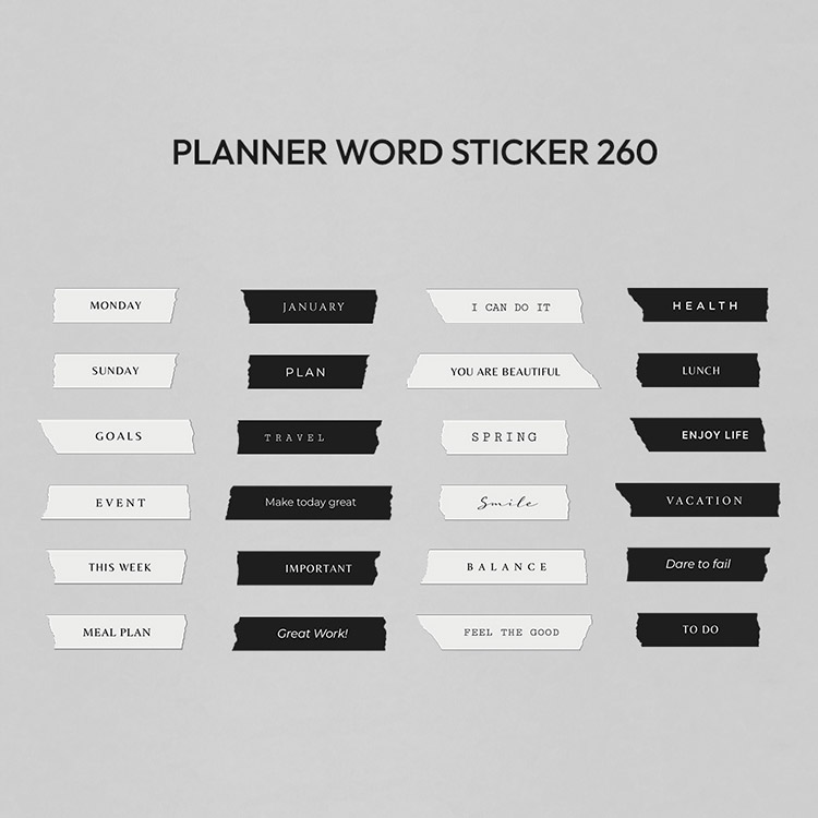 Digital Planner Word Stickers | Webudding