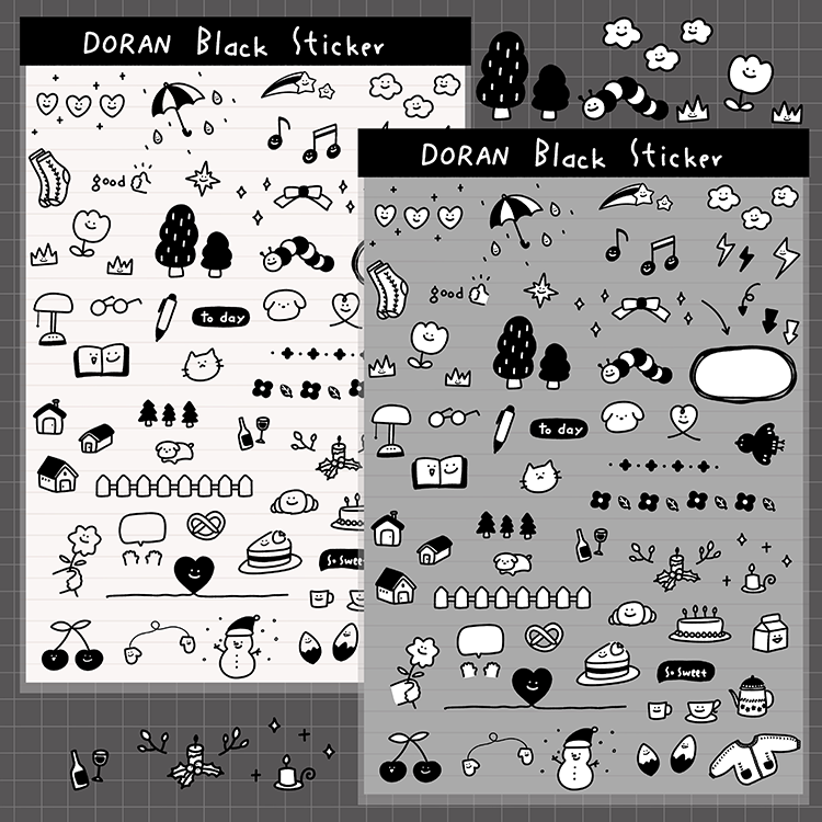 DORAN Black Sticker | Webudding