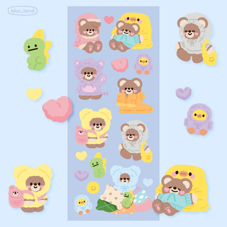 Hoodie Teddy Bear Stickers | Webudding