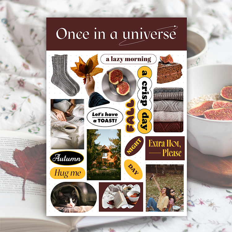 Autumn Mood Cozy Vintage Stickers | Webudding