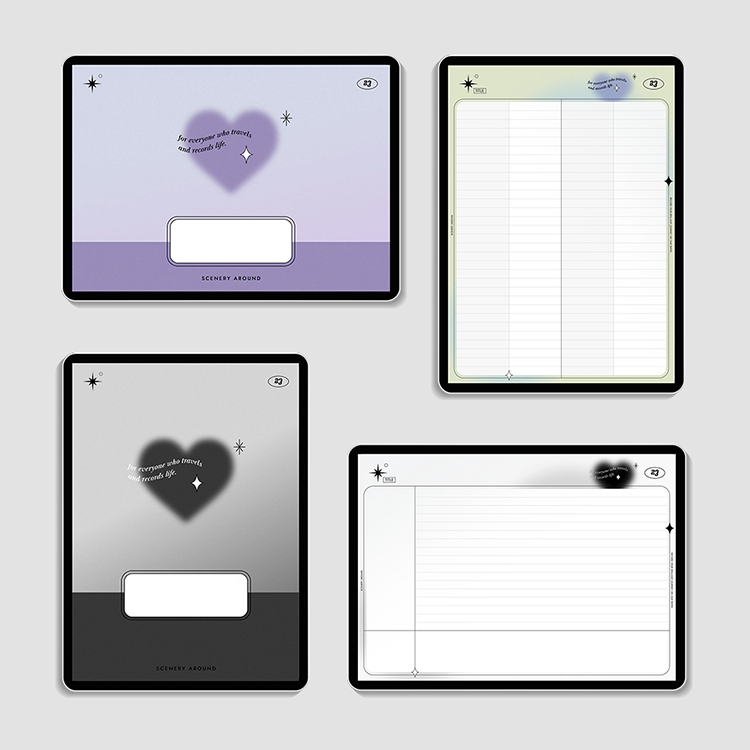 Dreaming Heart Digital Note 8type SET - light.ver | Webudding