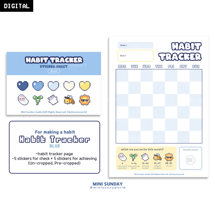 Habit Tracker(blue) | Webudding
