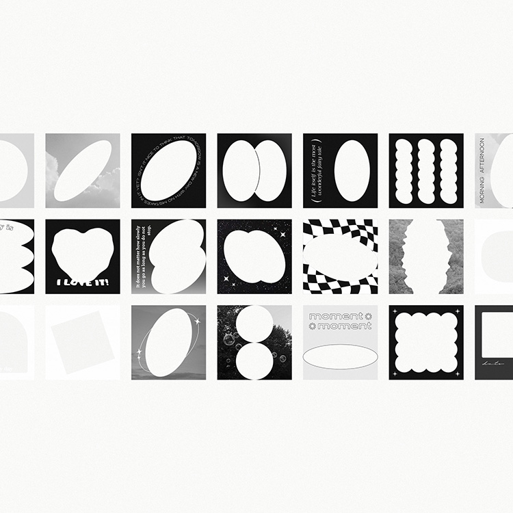 square frame sticker (monotone) | Webudding