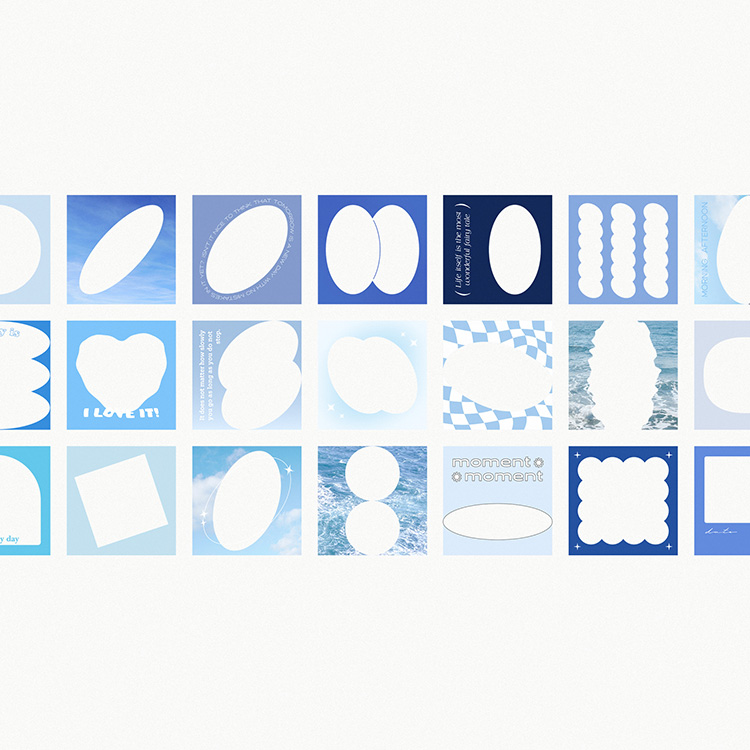 square frame sticker (blue) | Webudding