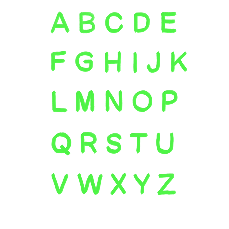 neon handwriting alphabet, number | Webudding
