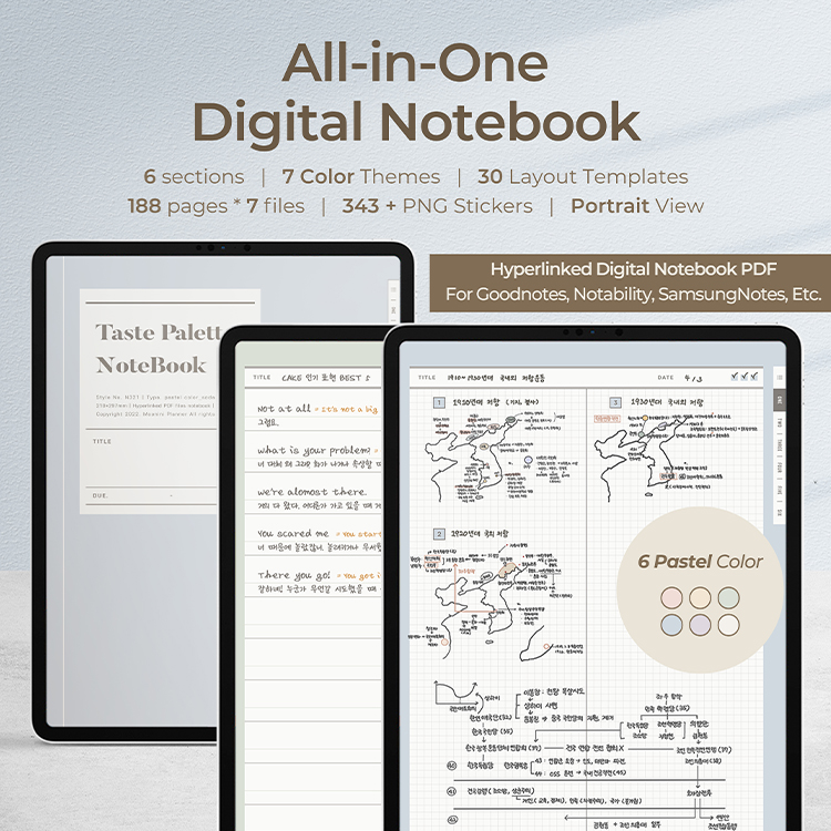 Taste Palette Notebook (All-in-One, Pastel Color) | Webudding