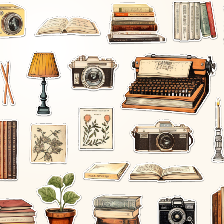 Library, Camera, Books Sticker | Webudding