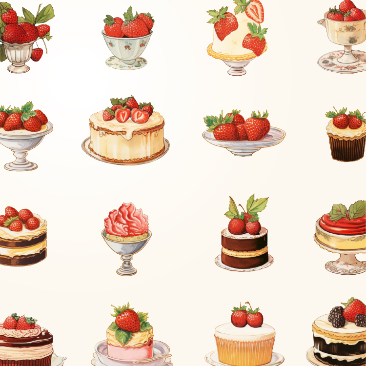 Strawberry Season Dessert Sticker | Webudding