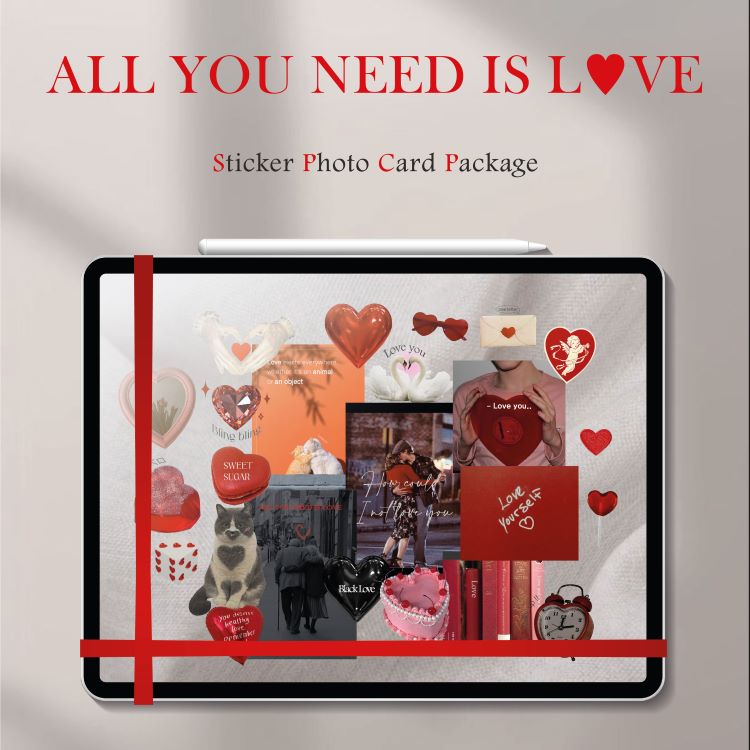 All You Need Is Love Sticker Photo Card Package | Webudding