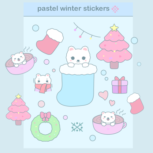 pastel winter stickers | Webudding