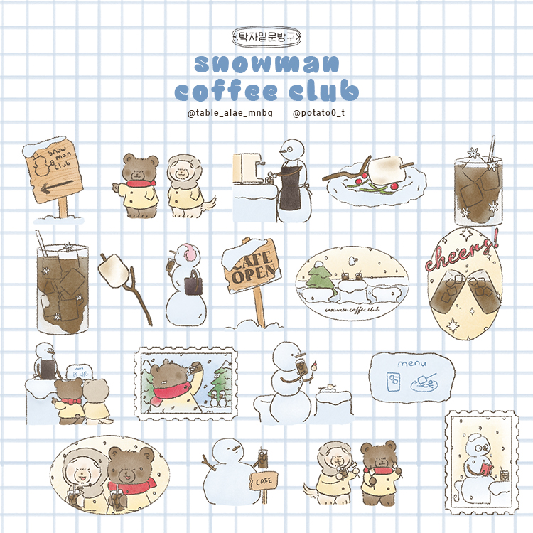 snowman coffee club sticker | Webudding