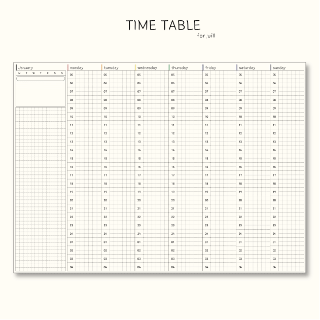 Undated Time Table | Webudding