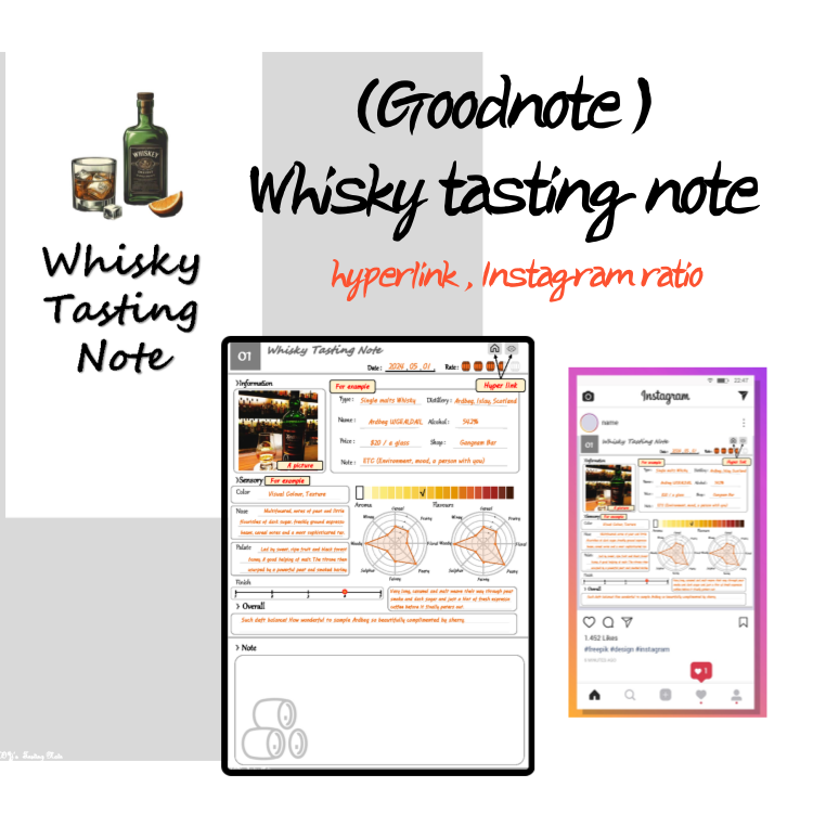 2024 Hyper-link Goodnote Whisky tasting note (English, Korean Ver.) | Webudding