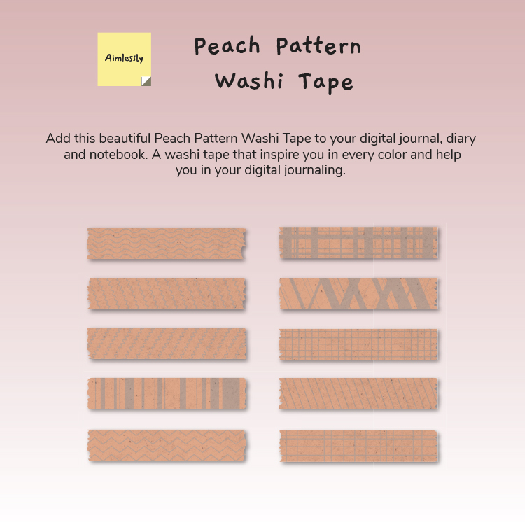 Peach & Gray Pattern Washi Tape | Webudding