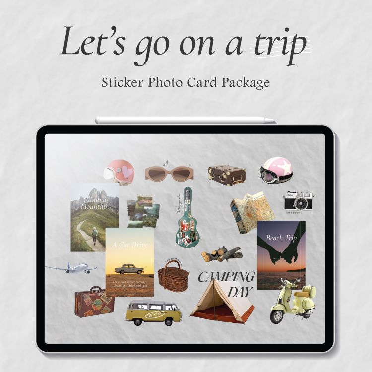 Let's Go Trip Sticker Photo Card Package | Webudding