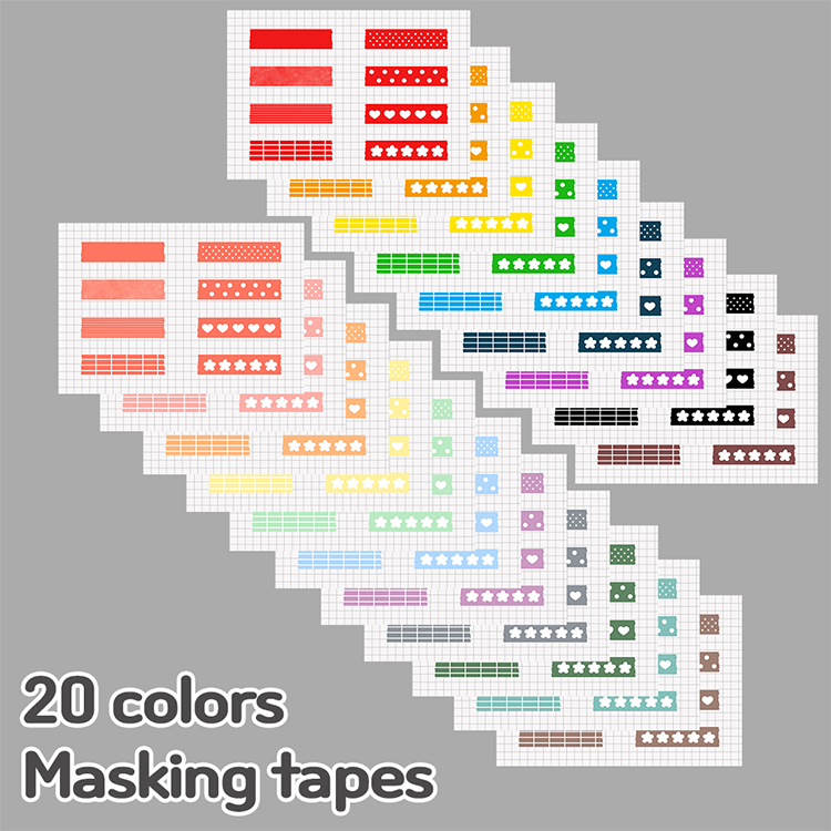 8piece x 20 color masking tapes | Webudding