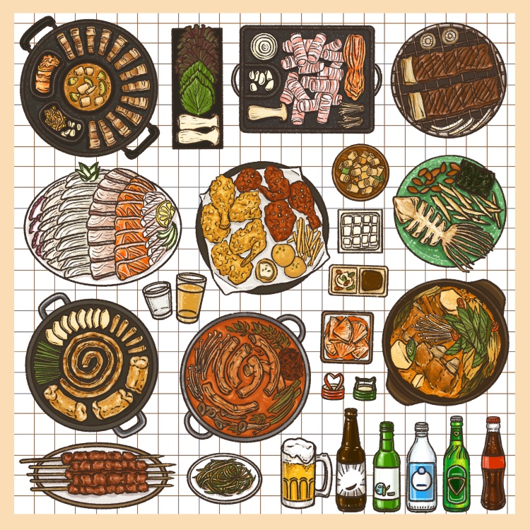 Food Series 11_ (Company Dinner Menu Sticker) | Webudding