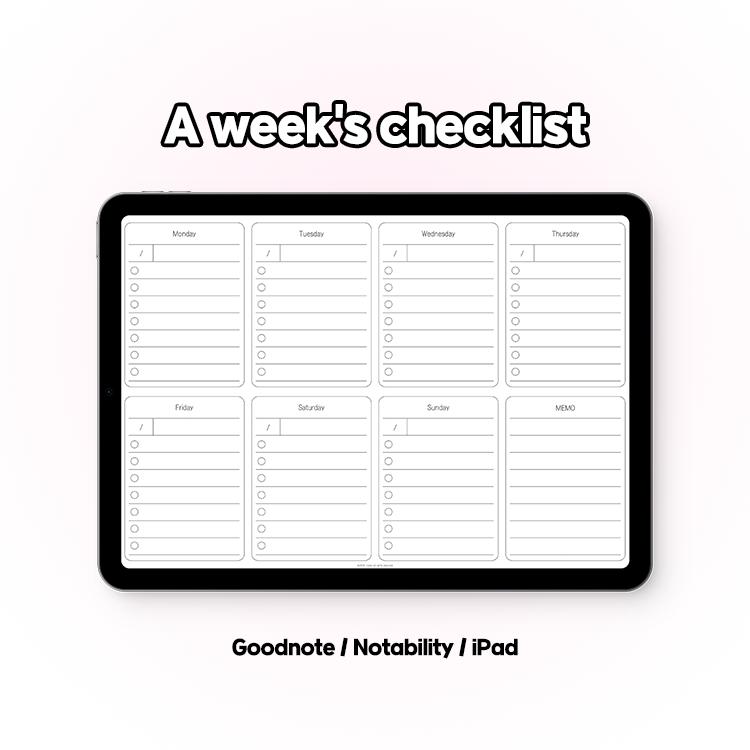 a week's checklist | Webudding