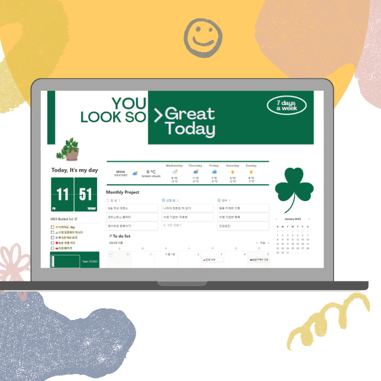 365 daily planner - clover template | Webudding