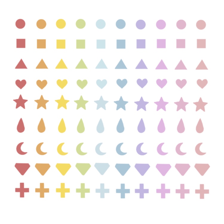 Pastel -toned basic shape sticker | Webudding