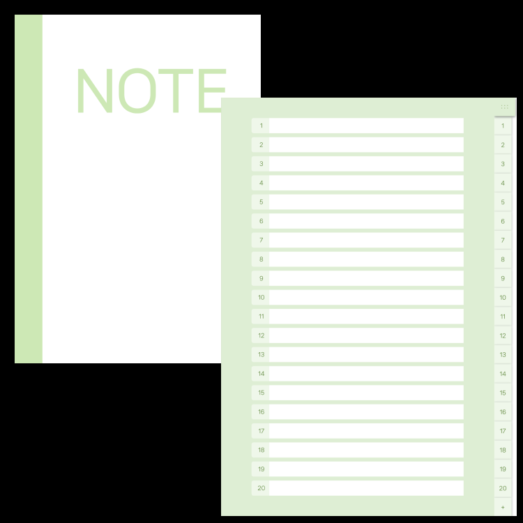 [A4] Simple Digital Note (Green/Vertical) | Webudding